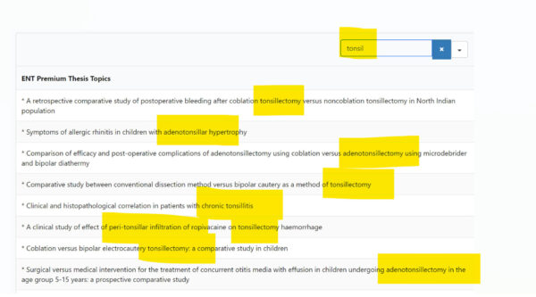 ENT dissertation topics - medicalthesistopics