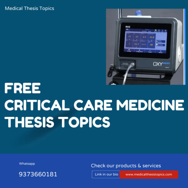 Critical Care Medicine Thesis Topics - medicalthesistopics